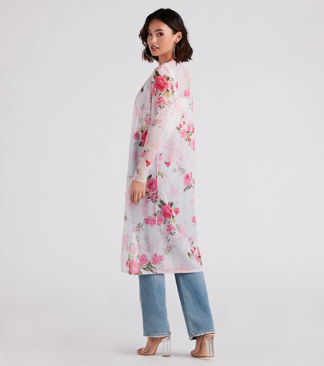 Full Bloom Floral Mesh Duster & Windsor