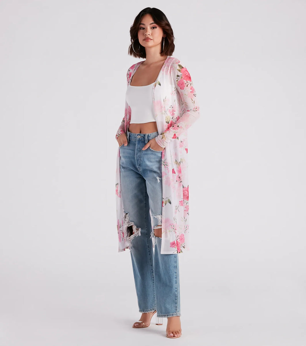 Full Bloom Floral Mesh Duster & Windsor