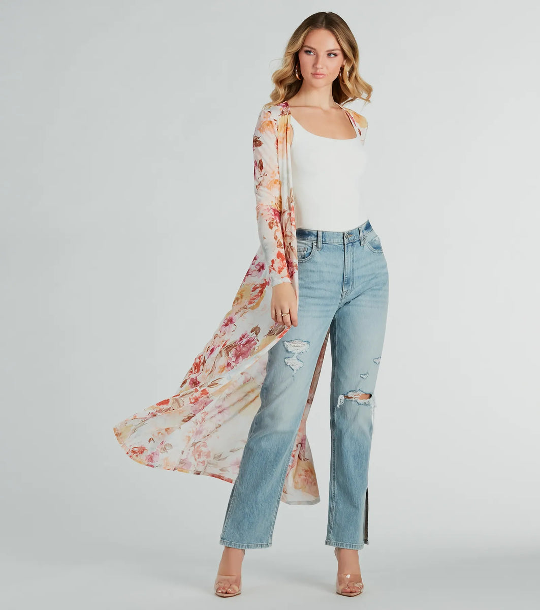 Brighten My Day Floral Mesh Duster & Windsor