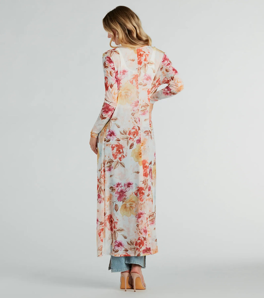Brighten My Day Floral Mesh Duster & Windsor