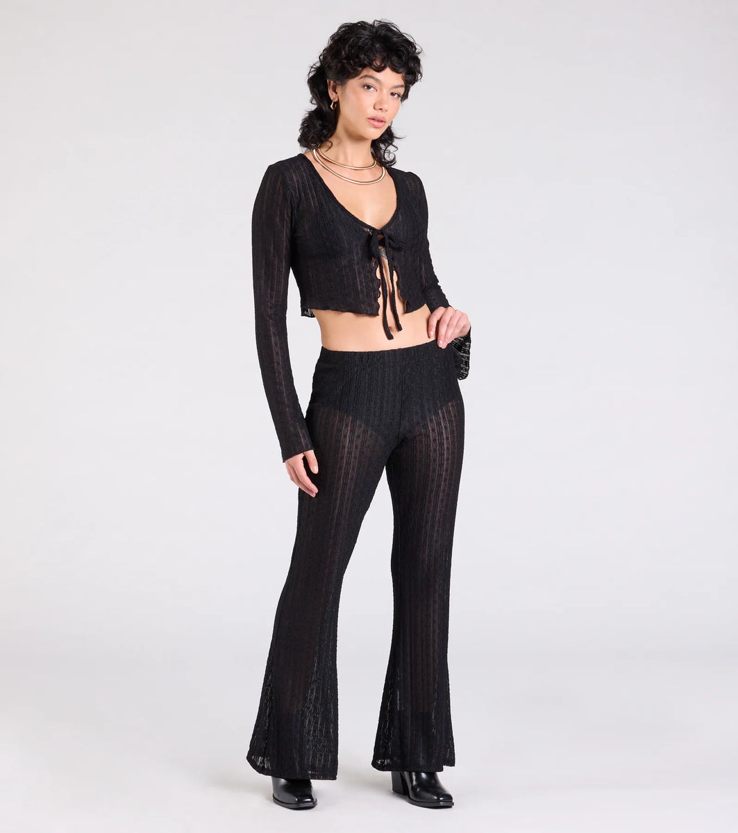 Bohemian Chic Sheer Lace Tie-Front Top & Windsor