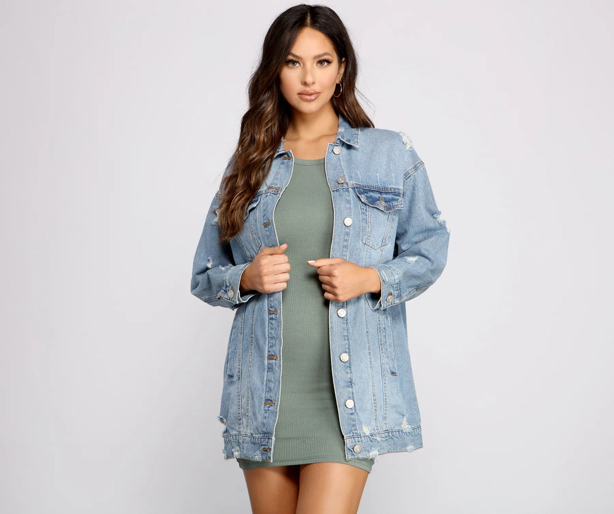 So Chic Long Denim Jacket & Windsor