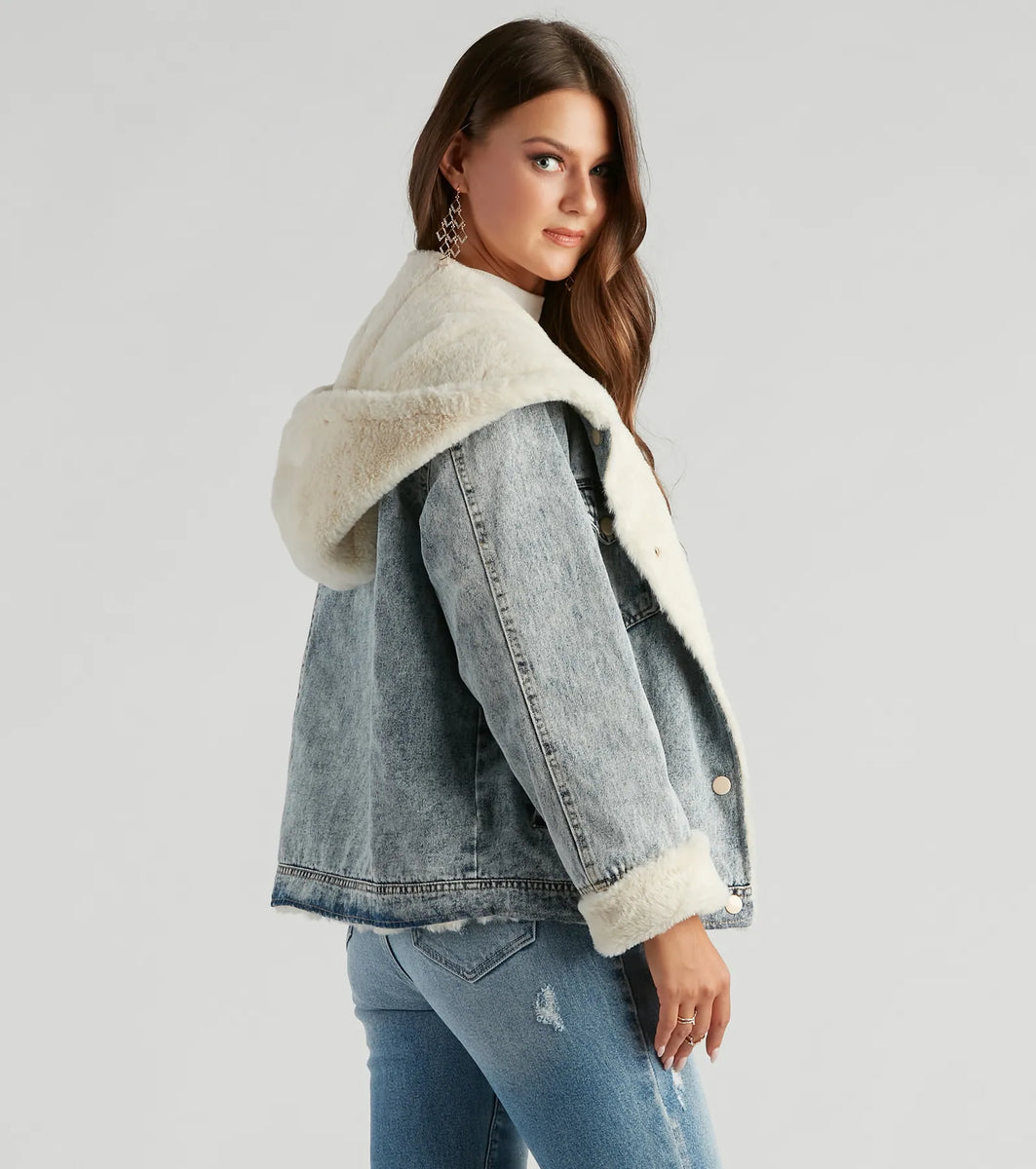 All The Feels Faux Fur Lined Denim Jacket & Windsor
