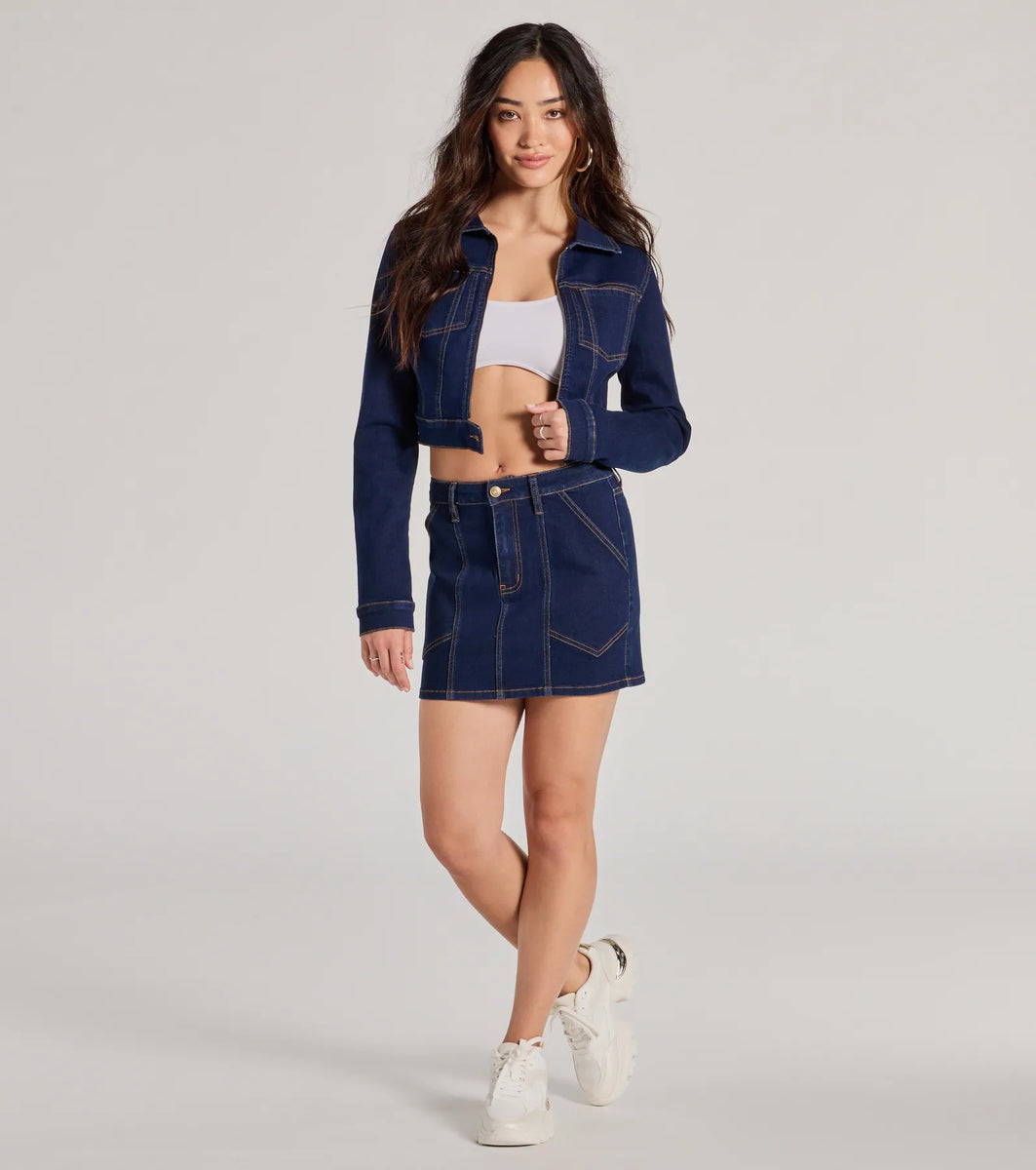 Covetable Cutie Contrast Stitch Denim Jacket & Windsor