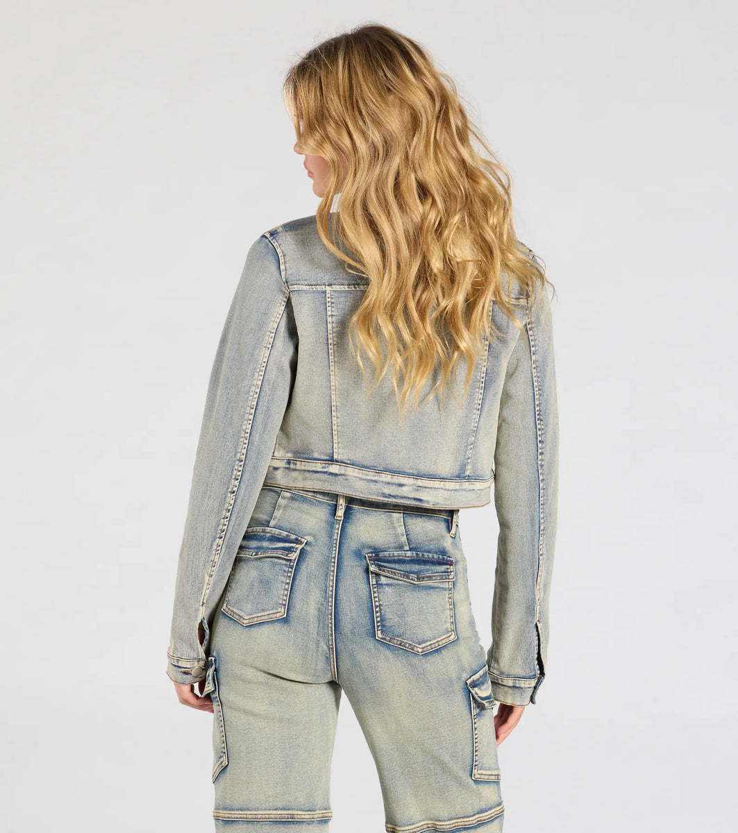 Trendy Arrival Denim Moto Jacket & Windsor