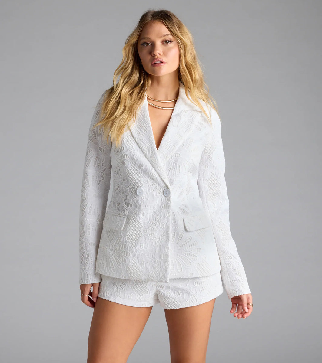 Chic Babe Eyelet Lace Blazer & Windsor