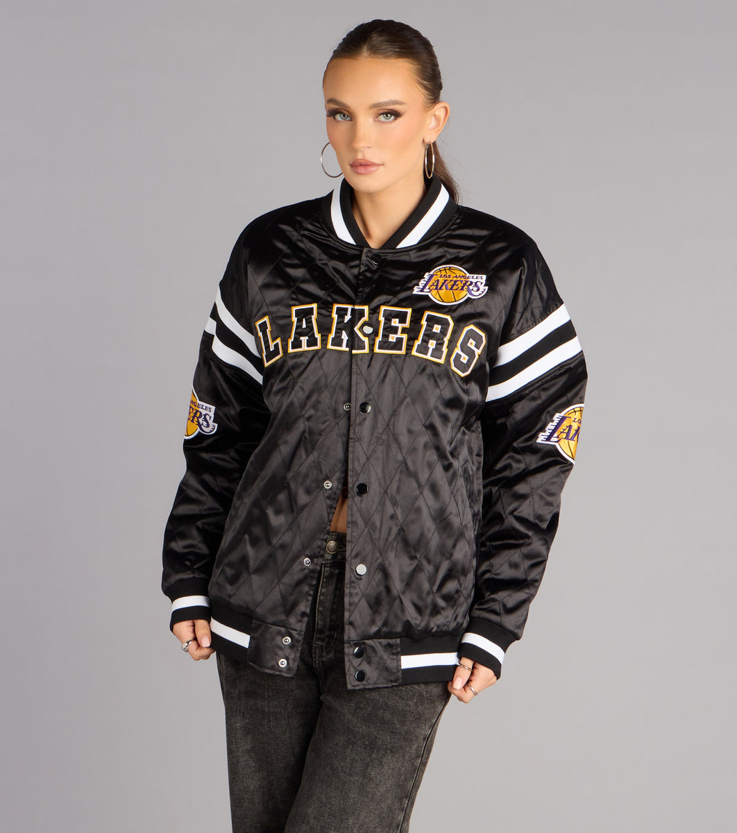 Ultra Game NBA Lakers Quilted Bomber Jacket & Windsor