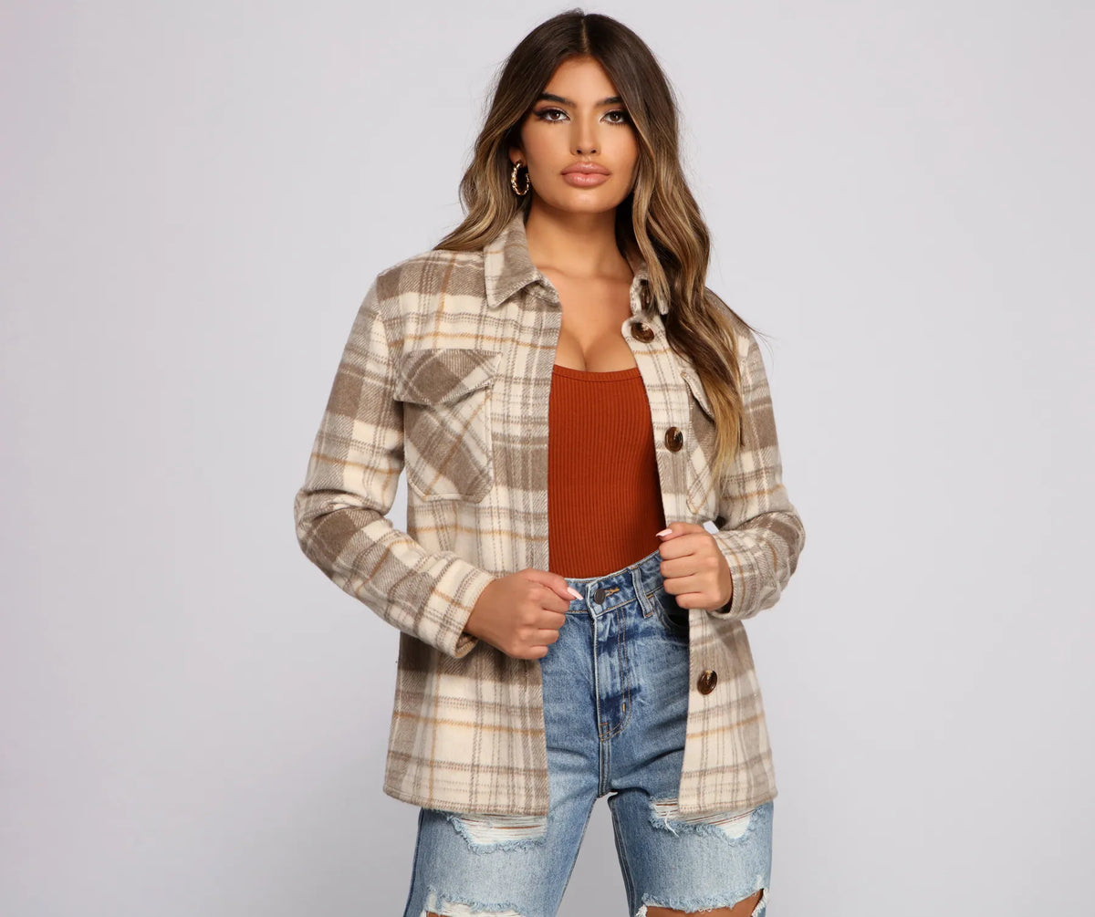 Cozy Plaid Oversized Shacket & Windsor