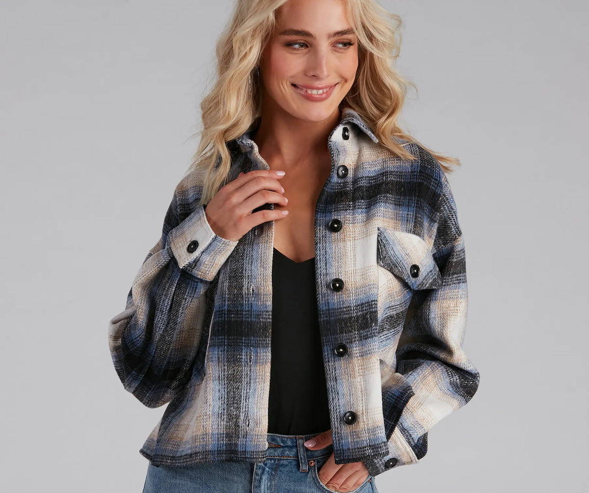 Cozy Vibes Plaid Shacket & Windsor
