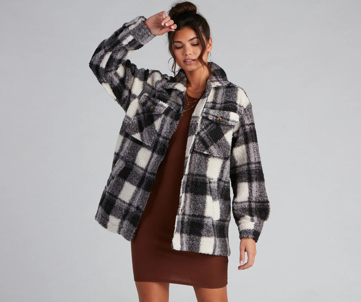 Cozy Layers Plaid Sherpa Shacket & Windsor