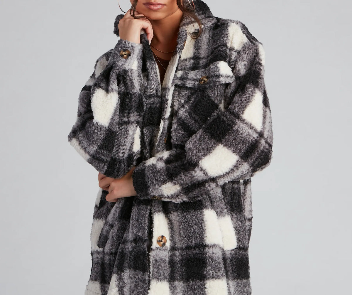 Cozy Layers Plaid Sherpa Shacket & Windsor