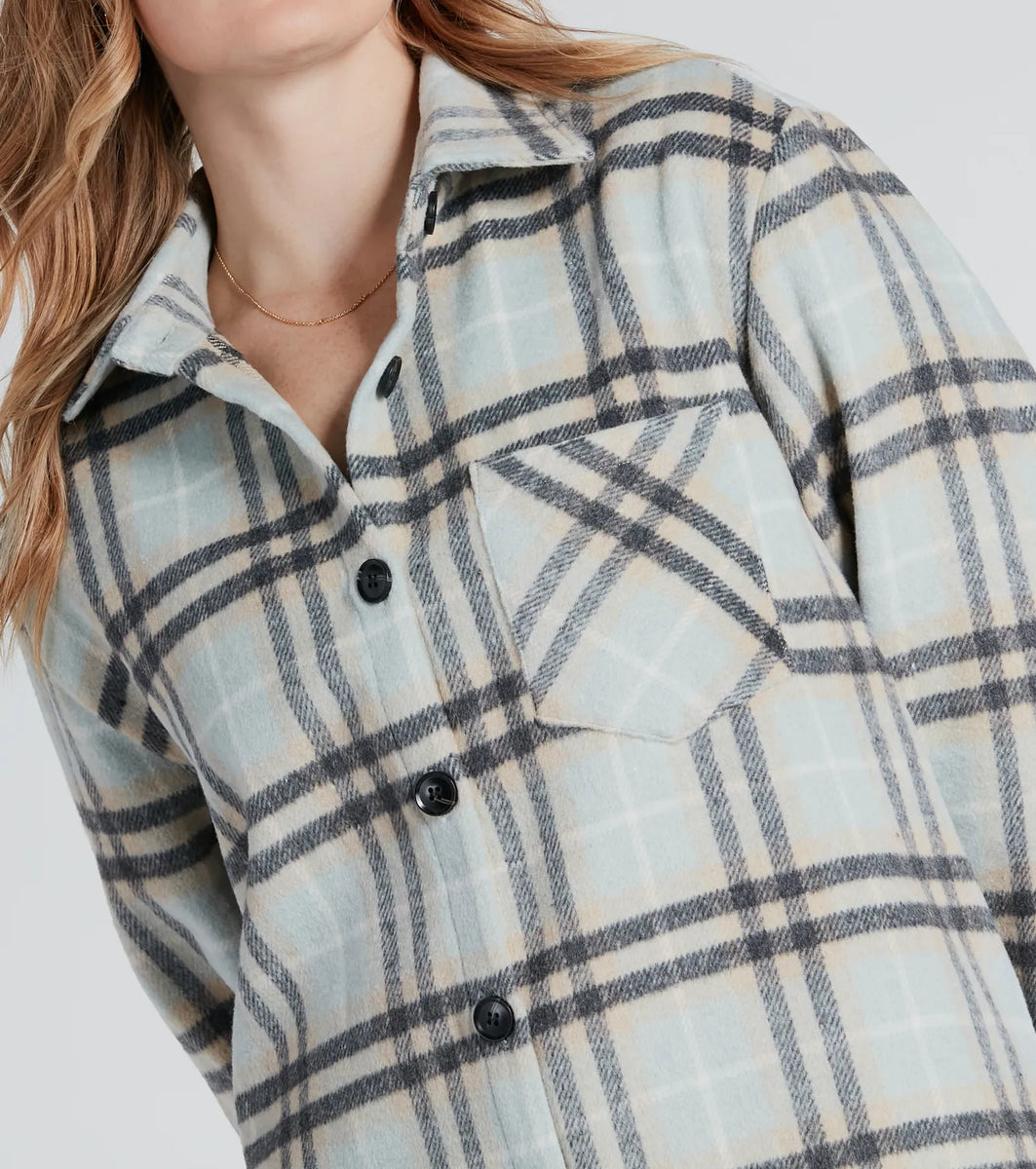Check Ya Later Plaid Flannel Shacket & Windsor