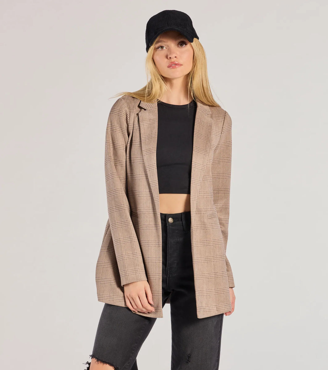 Chic Choice Plaid Faux Suede Blazer & Windsor