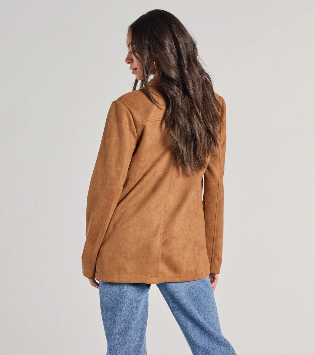 Seasonal Favorite Faux Suede Shacket & Windsor