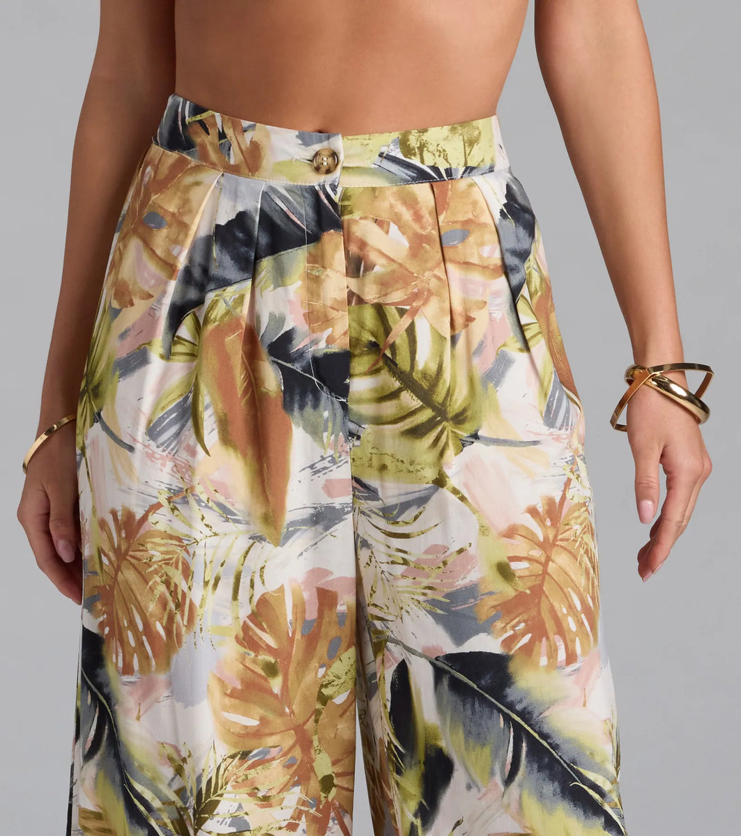 Sunny Escape Tropical Print Palazzo Pants & Windsor
