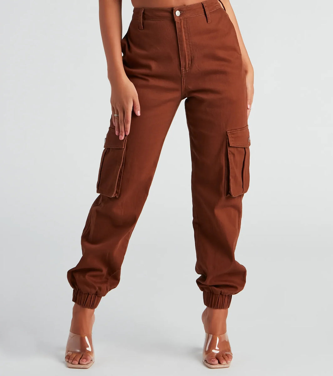 Jog My Memory High Rise Cargo Joggers & Windsor