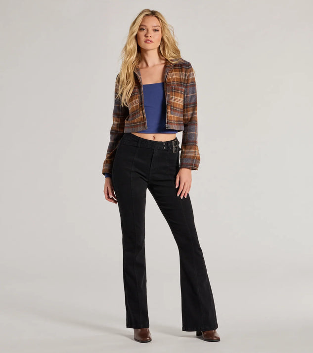 Cool Icon High Rise Belted Bootcut Pants Windsor