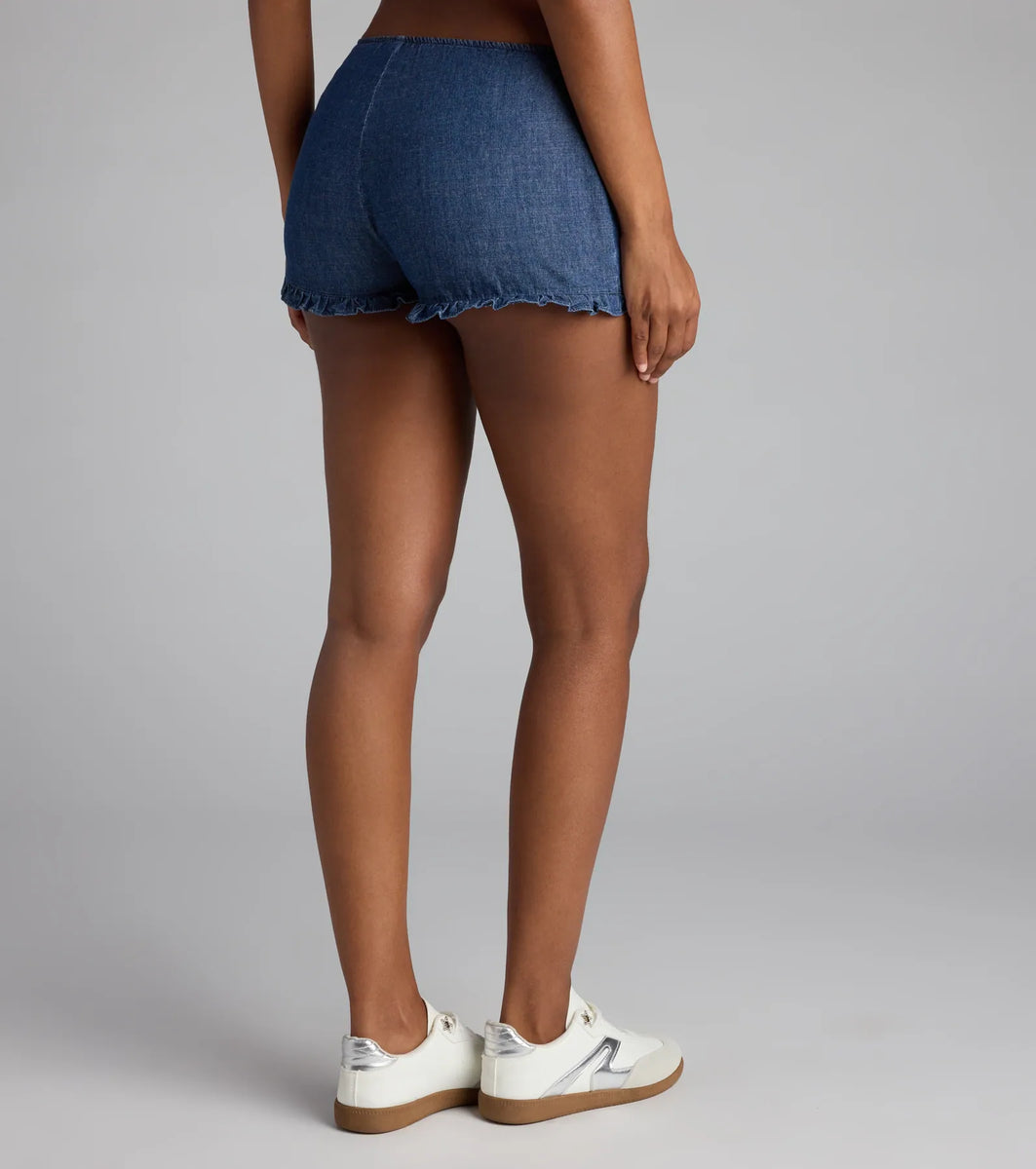 Frill Seeker Ruffled Denim Shorts & Windsor