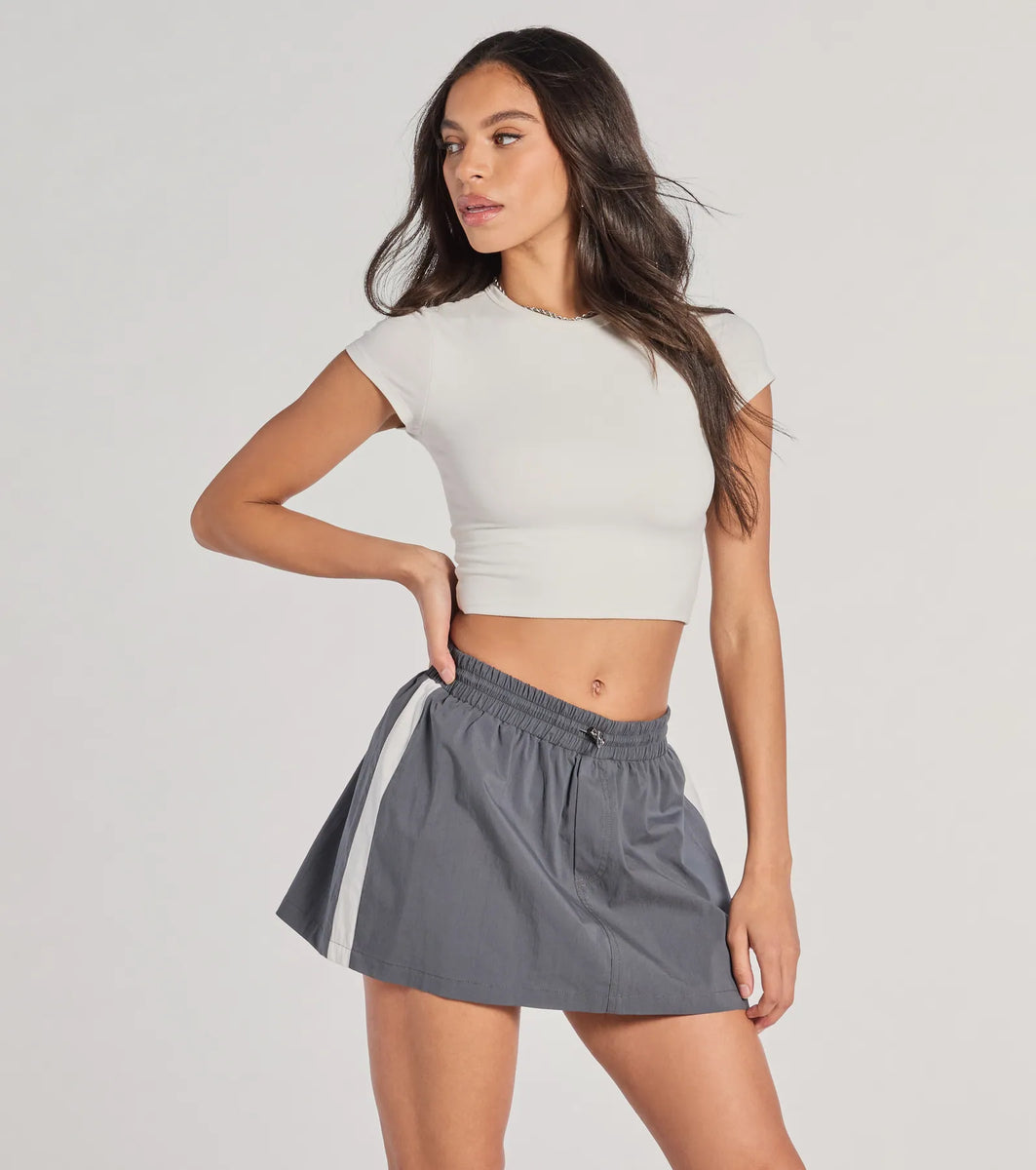 Classically Sporty High-Rise Striped Skort & Windsor