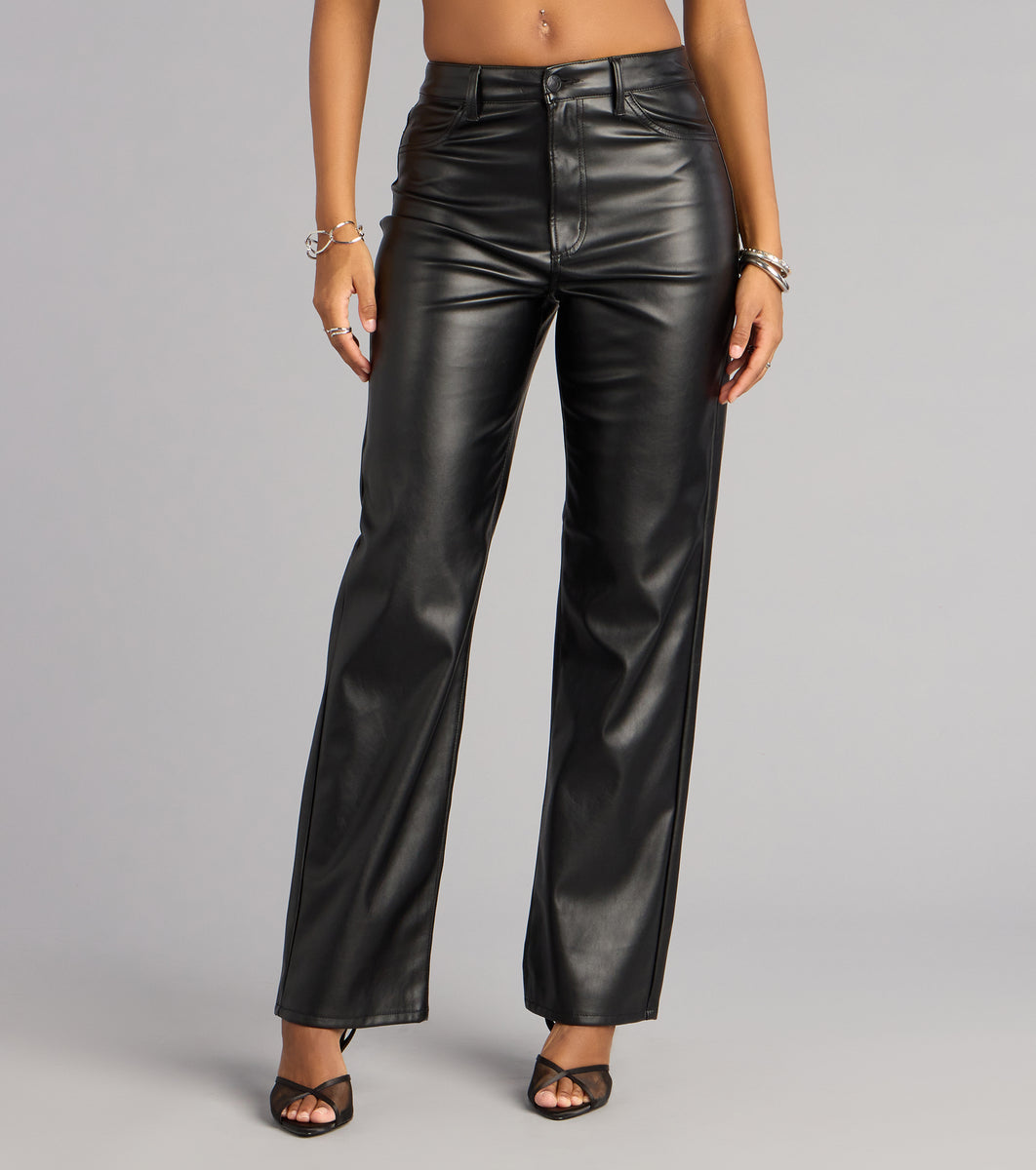 Cool Intentions Faux Leather Pants & Windsor