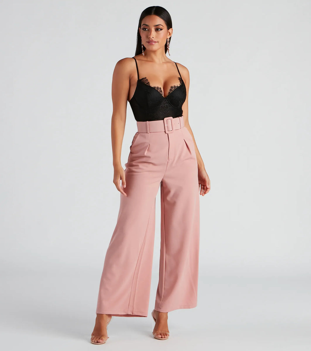 Flip In Reverse Belted Trouser Pants & Windsor