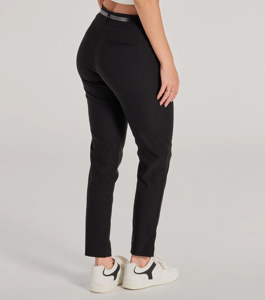 Sleek Perfection High-Rise Belted Skinny Pants & Windsor