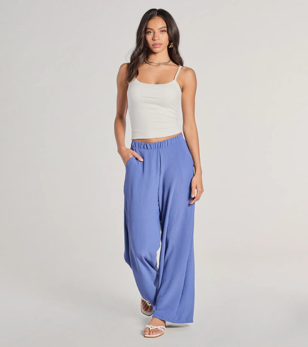 Airy Chic Woven Wide-Leg Pants & Windsor