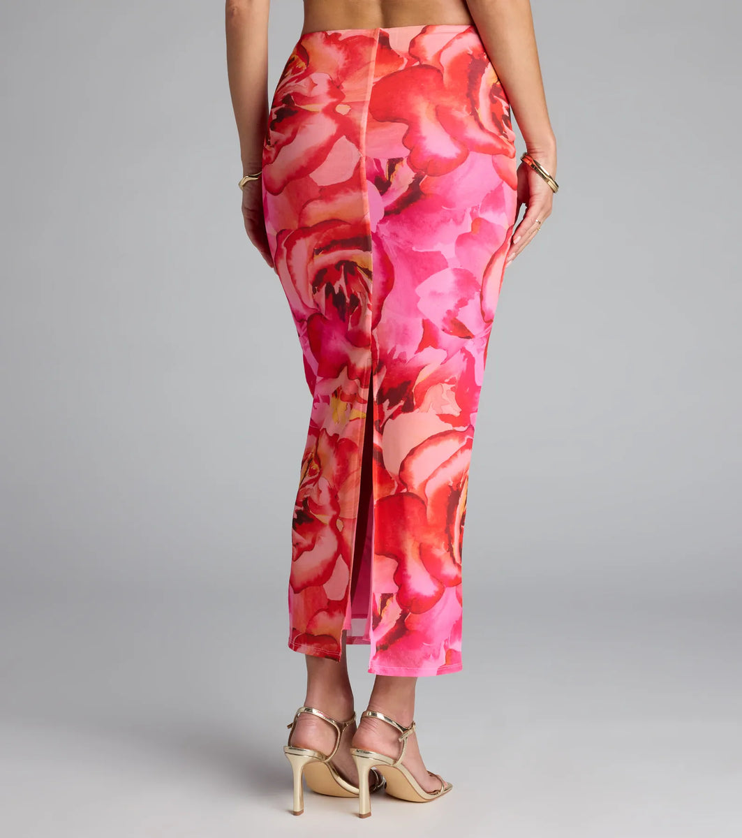 She Came to Slay Floral Maxi Skirt & Windsor