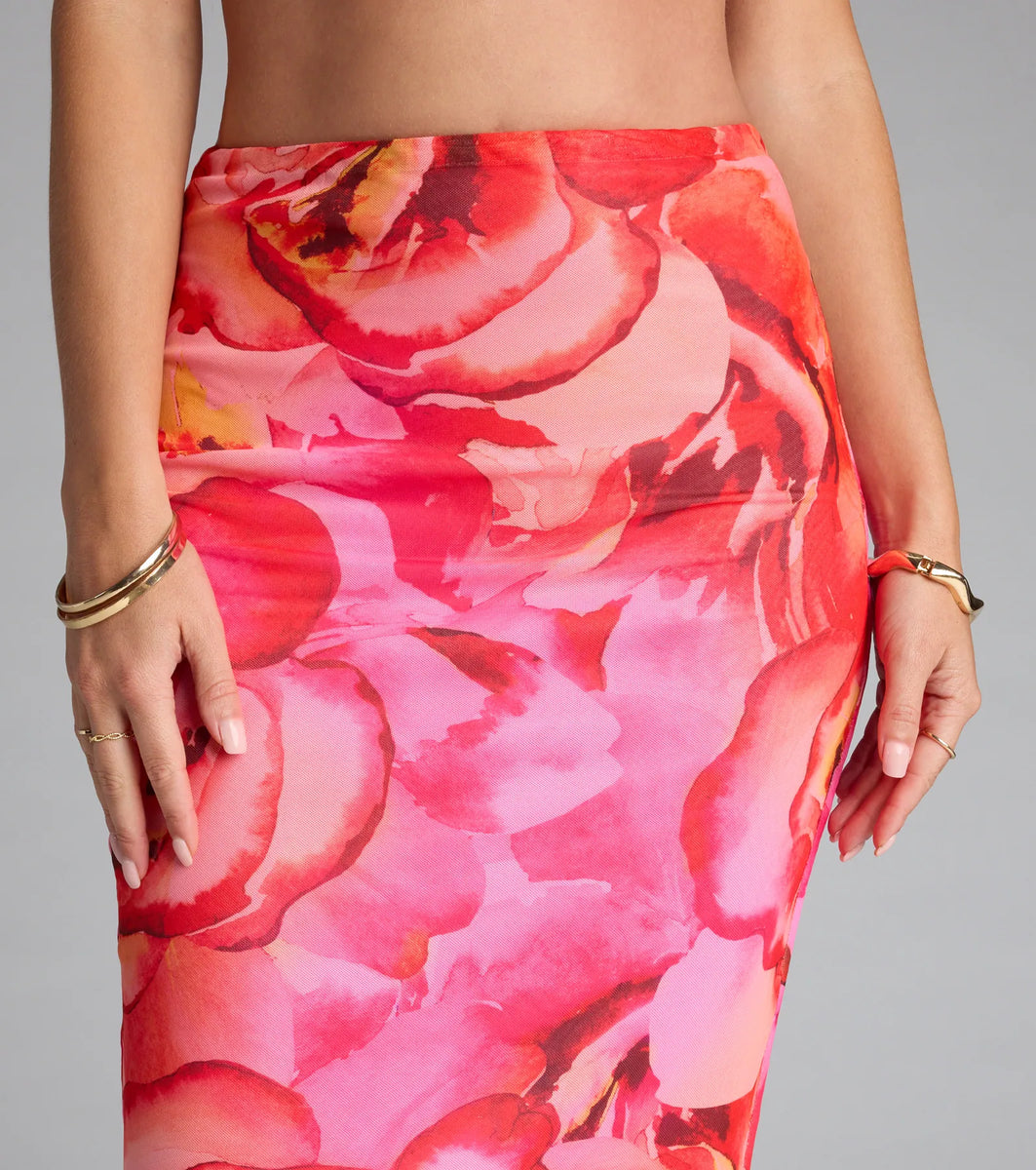 She Came to Slay Floral Maxi Skirt & Windsor