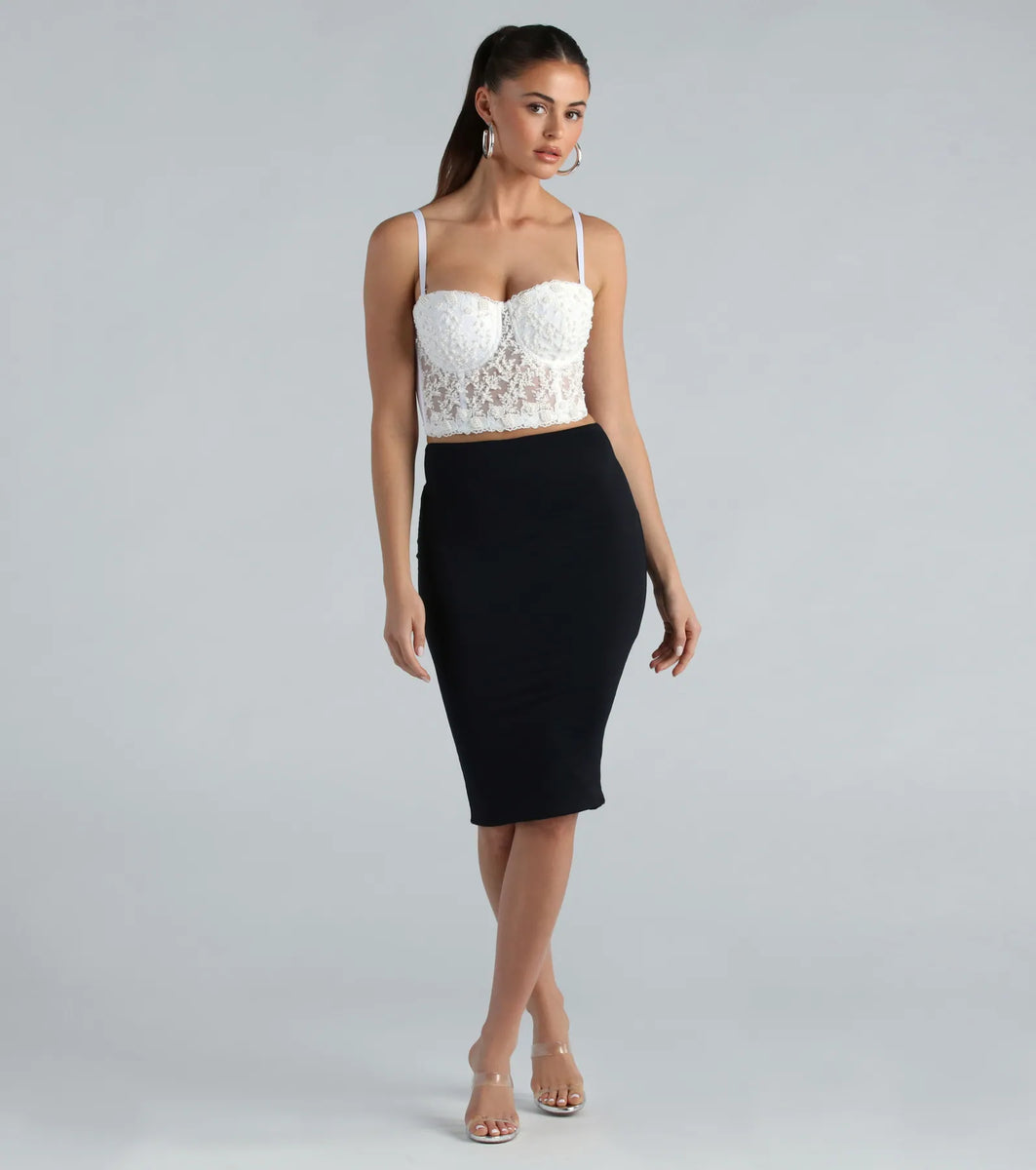 Seamless Smooth Knit High-Rise Pencil Skirt & Windsor