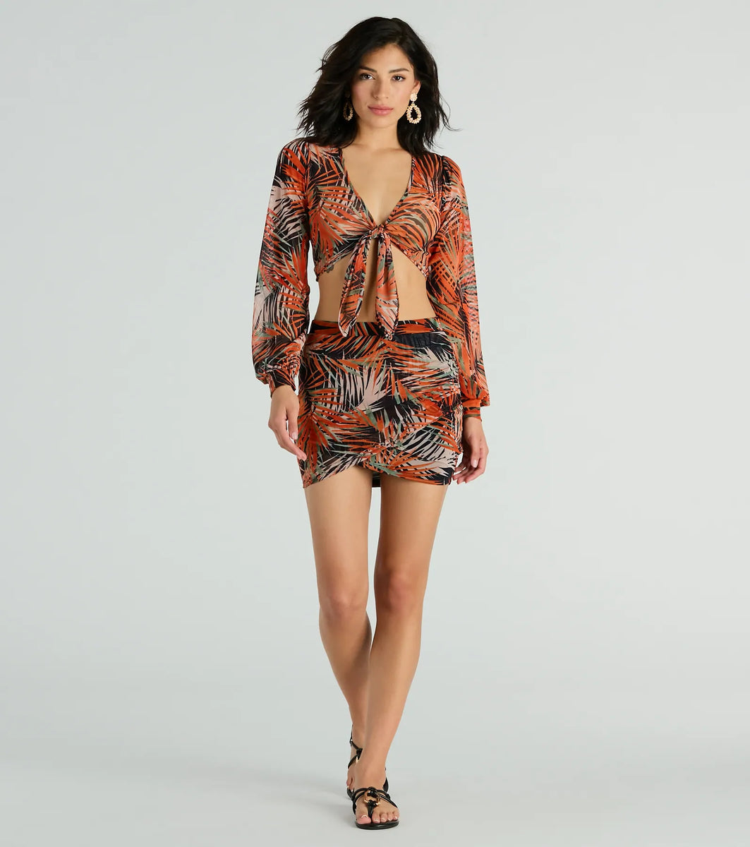 Destined For Sun Tropical Mesh Mini Skirt & Windsor