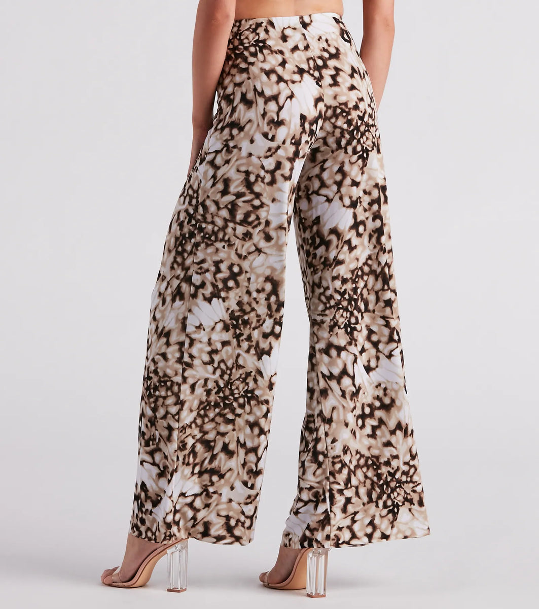 Cause Commotion Printed Wide Leg Pants & Windsor