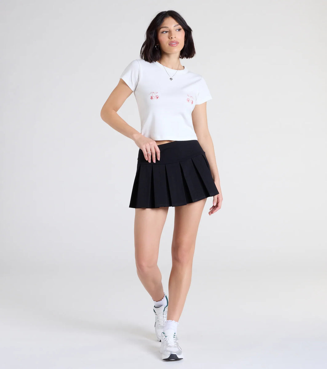 School's Out High-Rise Pleated Ponte Skort & Windsor