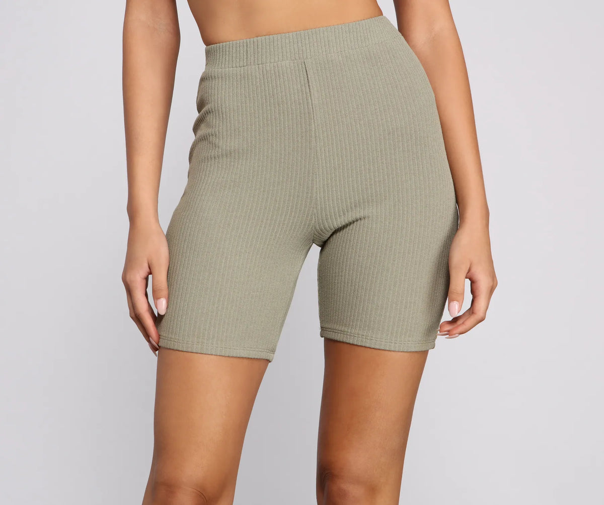 Effortlessly Trendy Ribbed Biker Shorts & Windsor