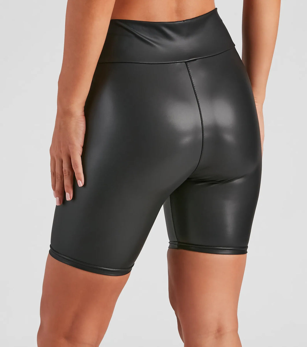 Faux Leather Biker Shorts & Windsor