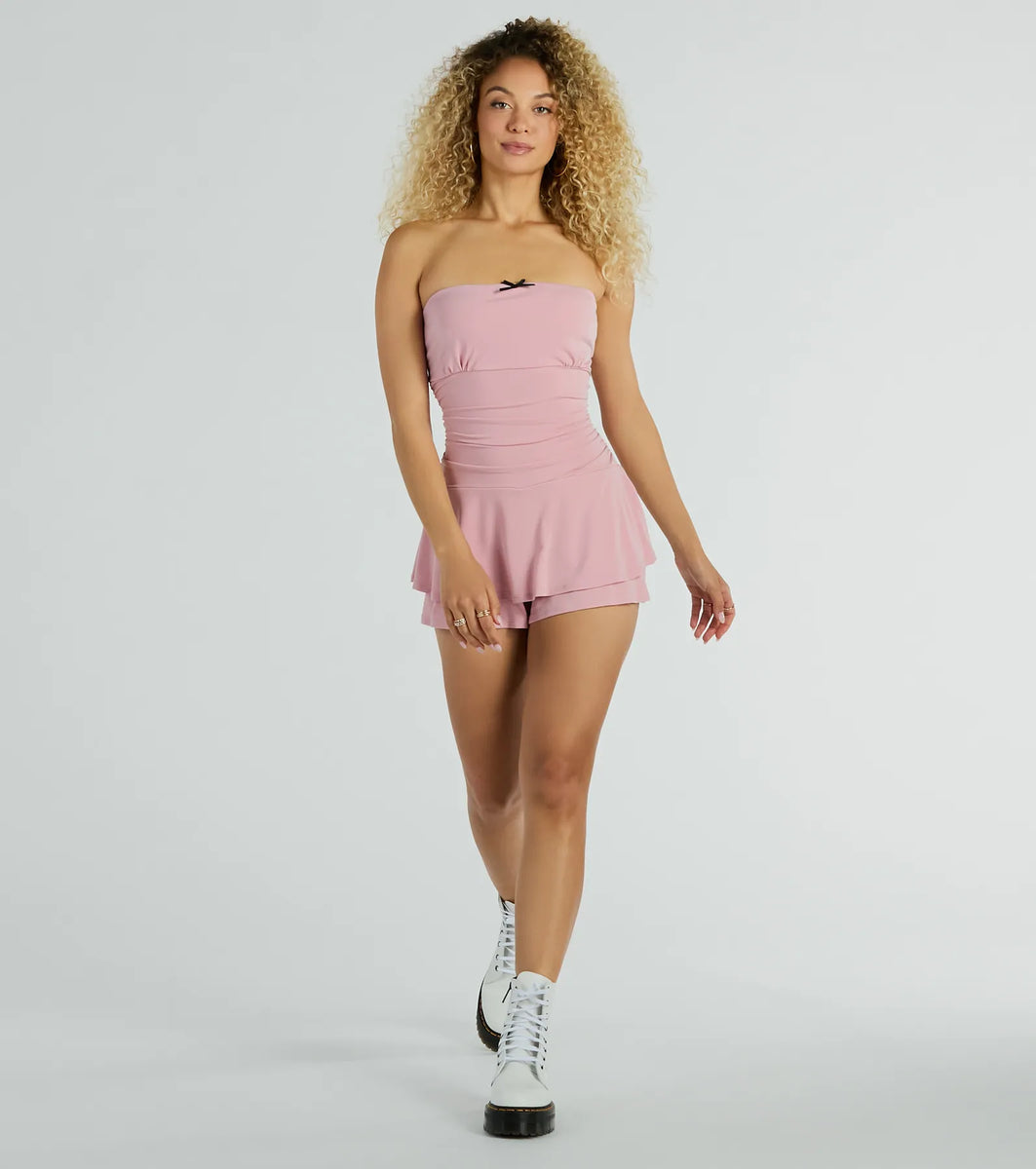 Sunday Brunch Strapless Ruffle Romper & Windsor
