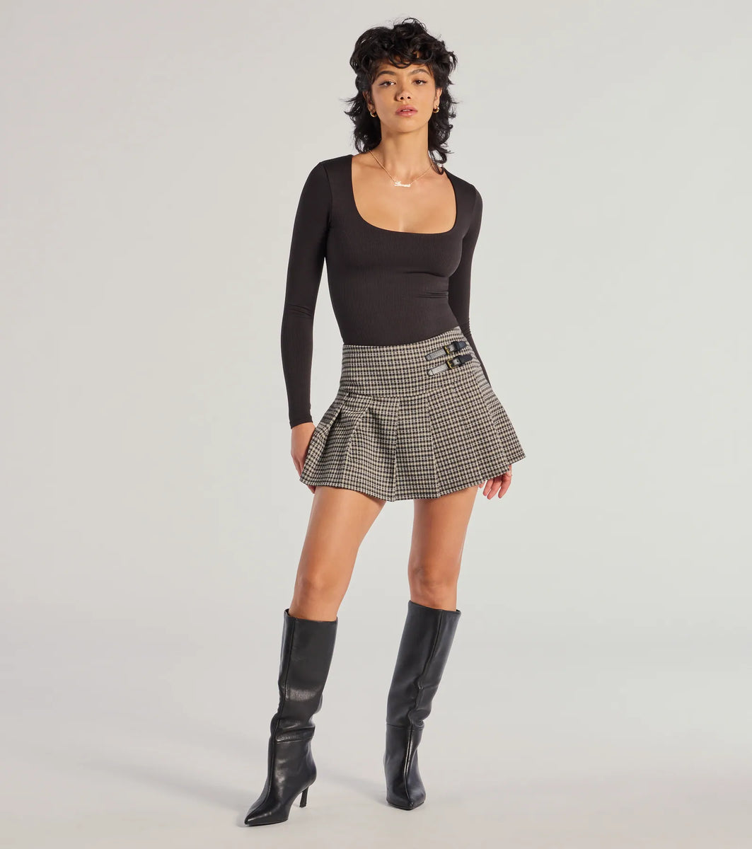Preppy Appeal Pleated Plaid Skort & Windsor