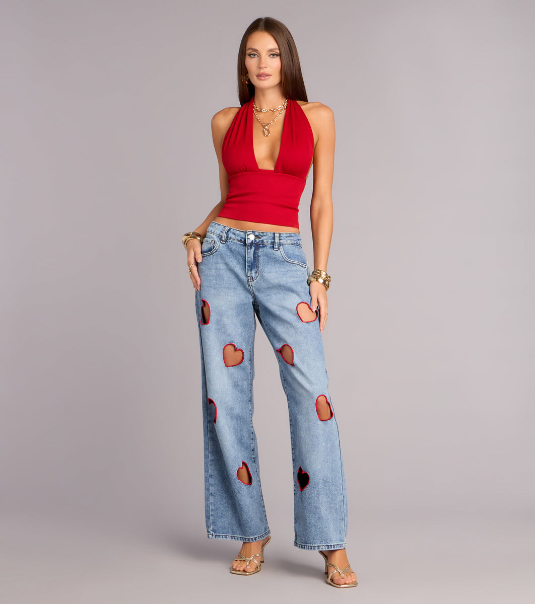 Stitched With Feeling Heart Denim Jeans & Windsor