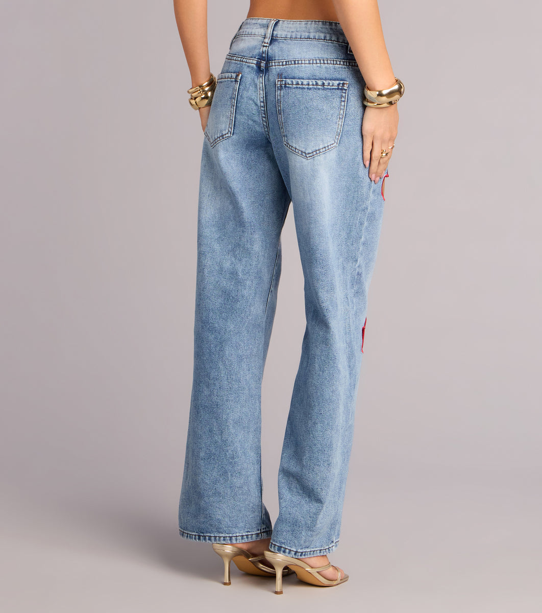 Stitched With Feeling Heart Denim Jeans & Windsor
