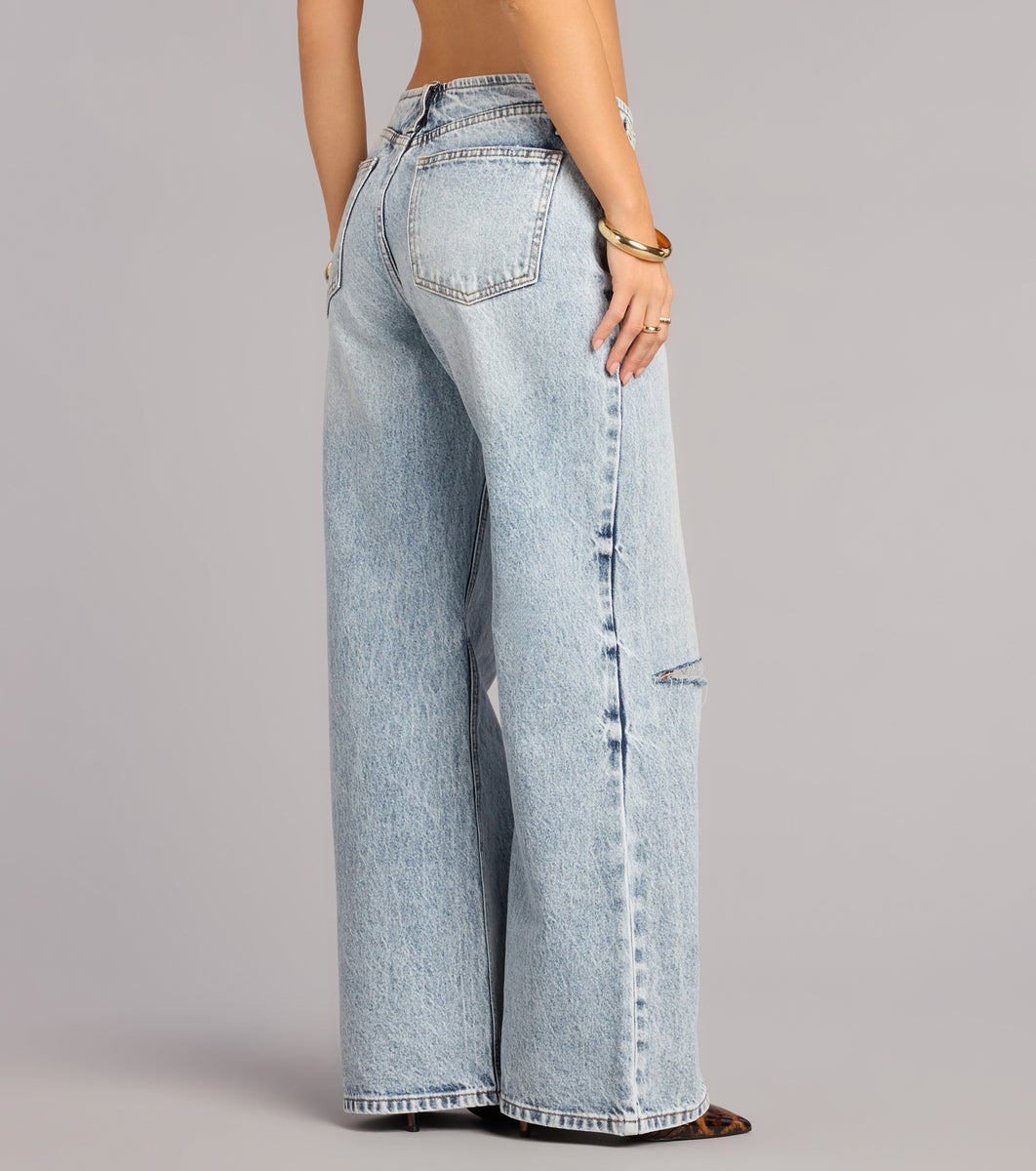 Worn In Energy Wide Leg Denim Jeans & Windsor