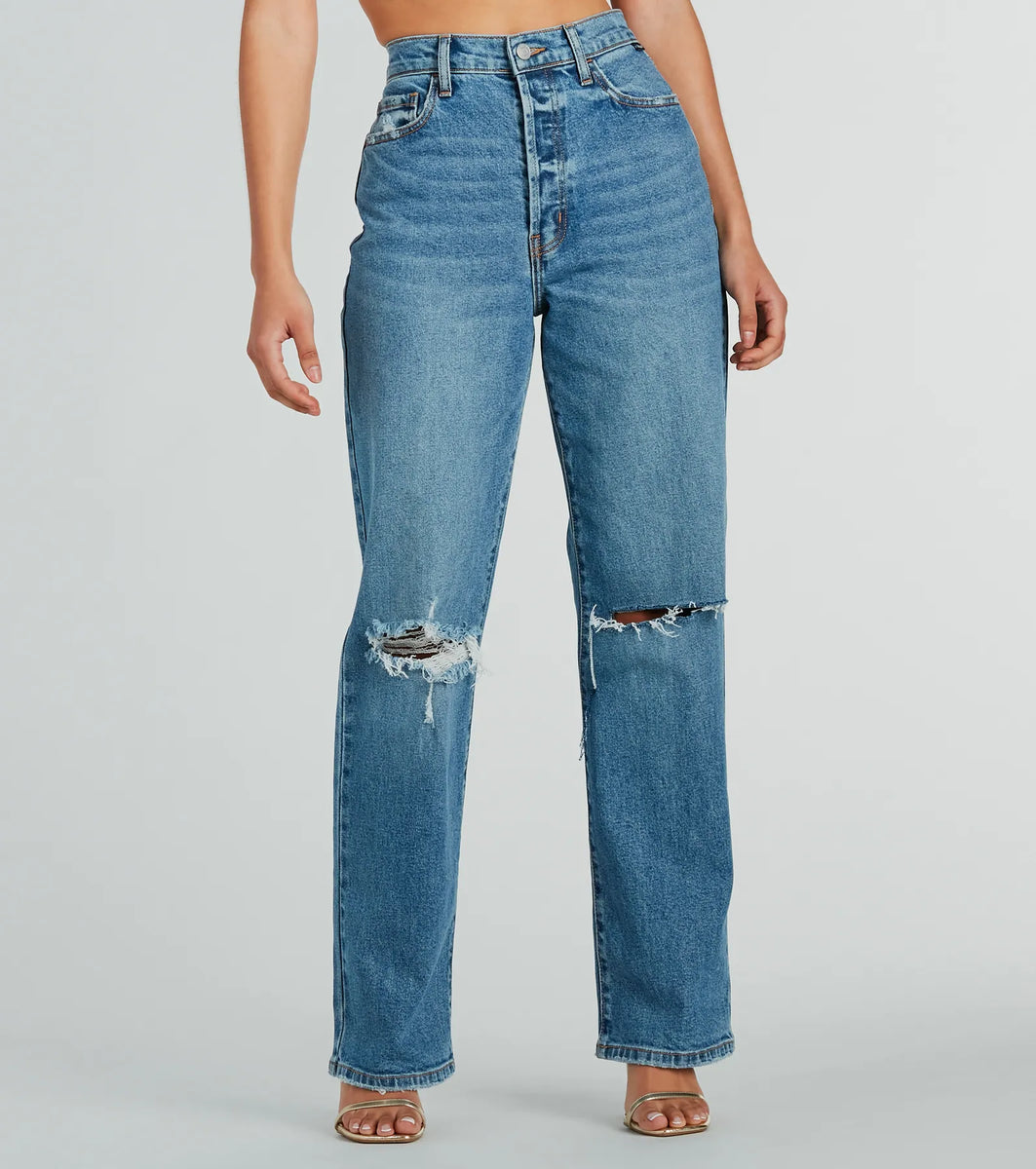 High Demand Distressed Boyfriend Denim Jeans & Windsor