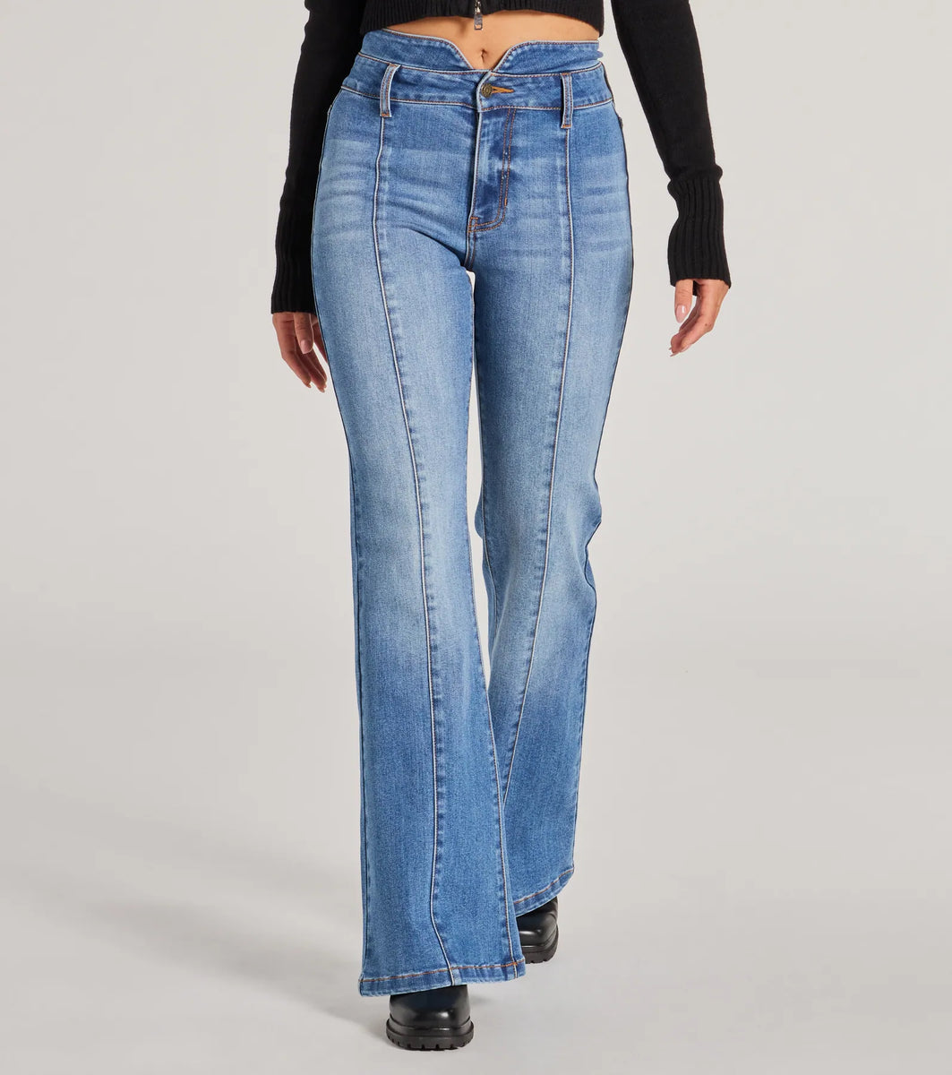 So Extra High-Rise Flared Wide-Leg Denim Jeans & Windsor