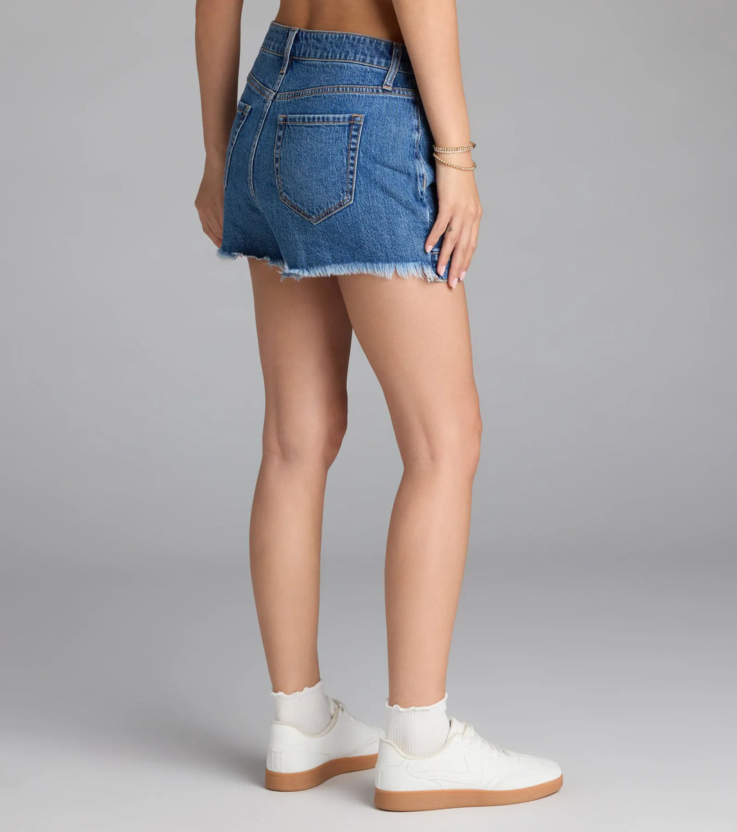 Timeless Staple Mid-Rise Button Denim Skort & Windsor