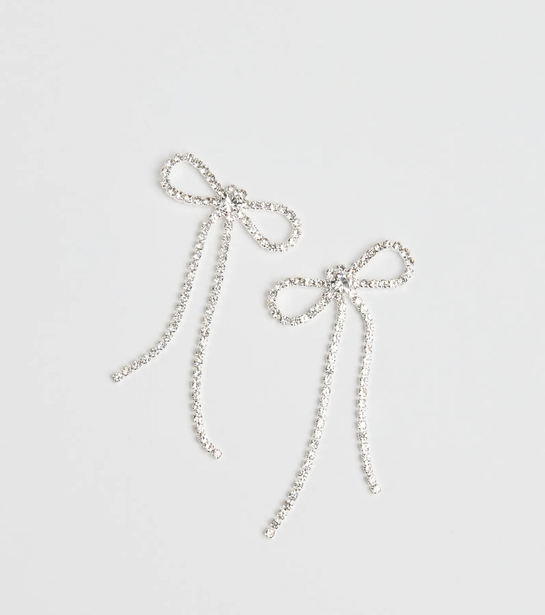 True Bliss Rhinestone Bow Earrings & Windsor