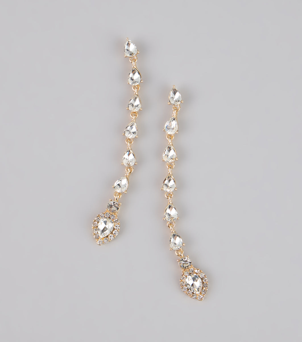 Cascading Glamour Rhinestone Earrings & Windsor