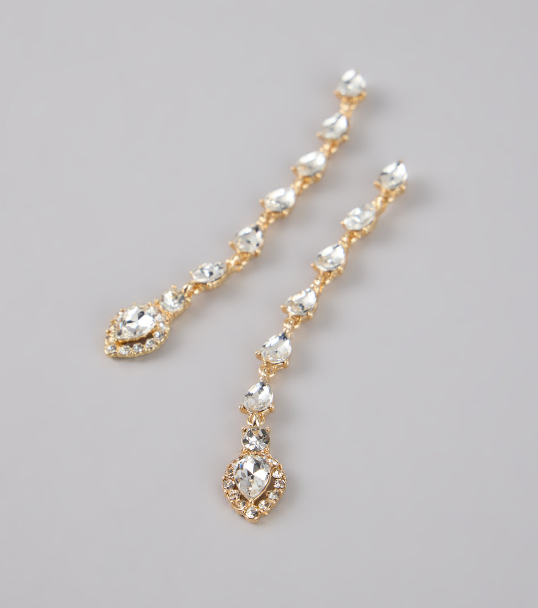 Cascading Glamour Rhinestone Earrings & Windsor