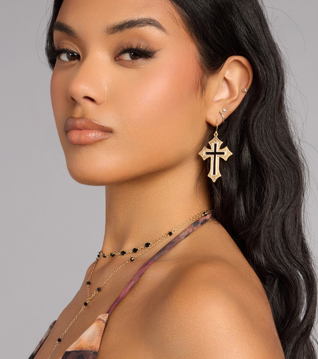 Fashionable Faith Cross Earrings & Windsor