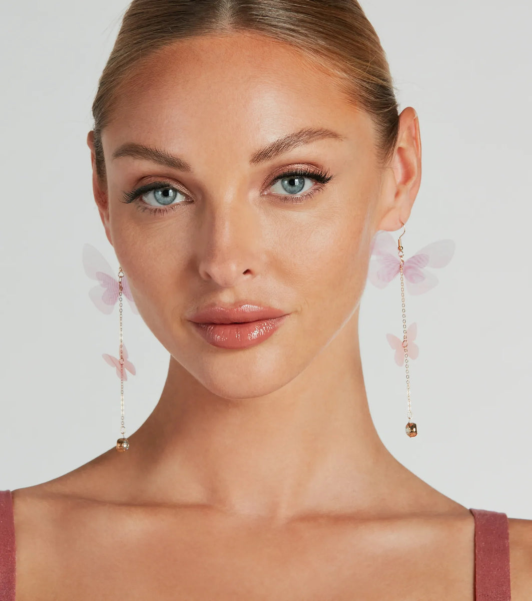 Whimsical Chic Organza Butterfly Statement Earrings & Windsor