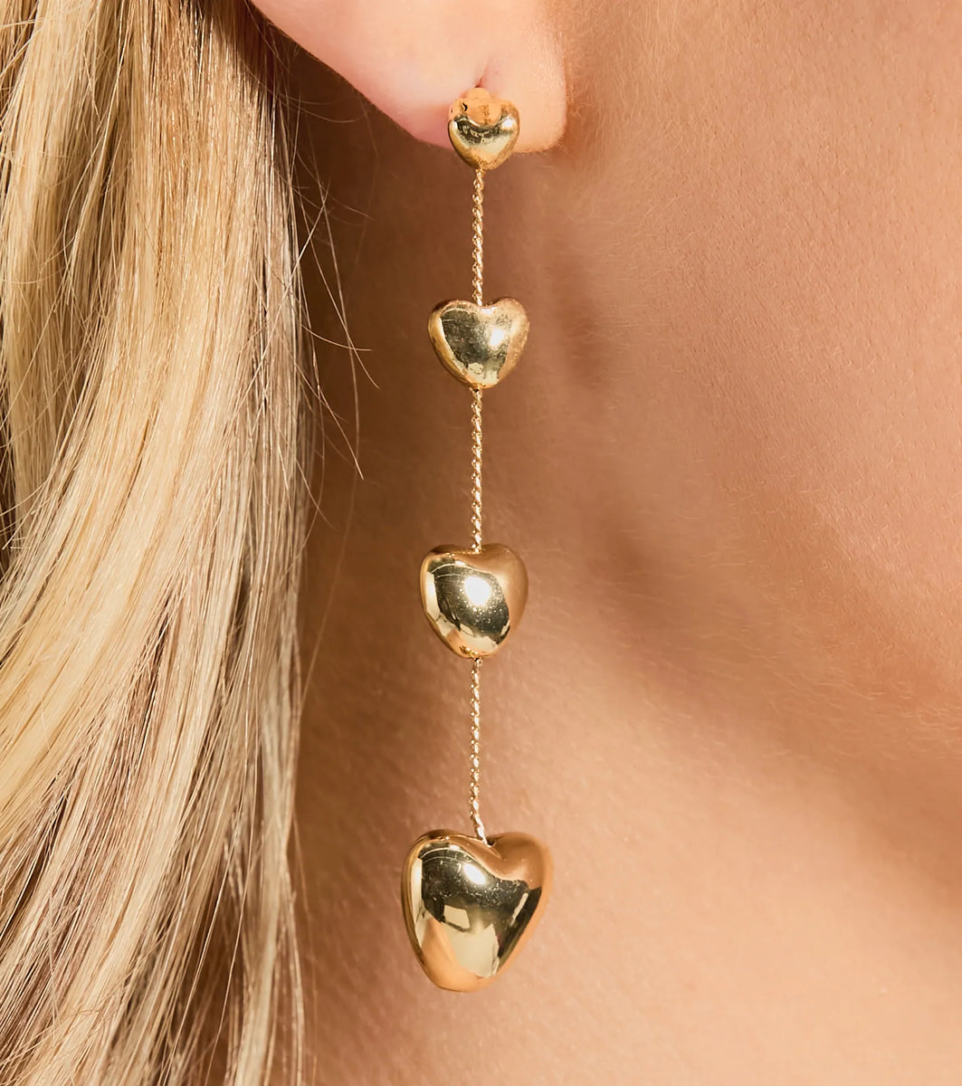 Love For Glam Heart Charm Duster Earrings & Windsor