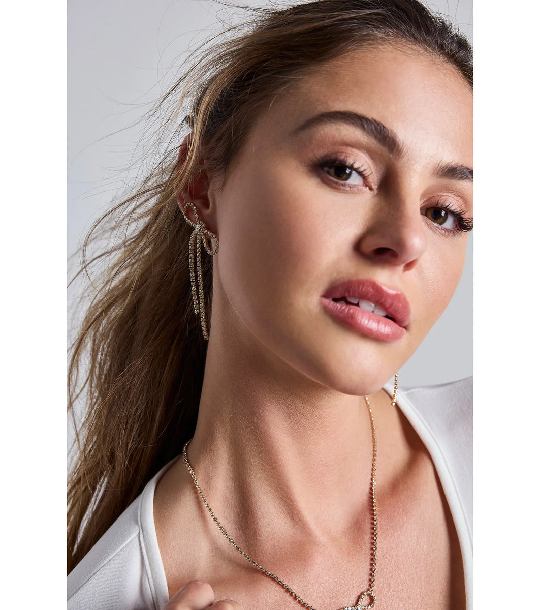 True Bliss Rhinestone Bow Earrings & Windsor